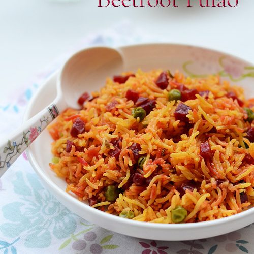 Beetroot pulao recipe (Beetroot pulav) - Raks Kitchen