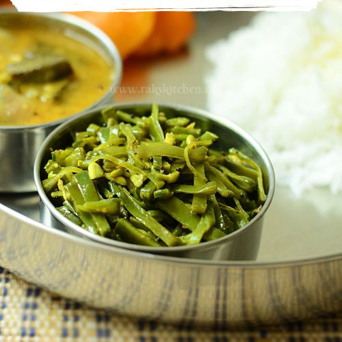 Avarakkai poriyal recipe, broad beans stir fry - Raks Kitchen